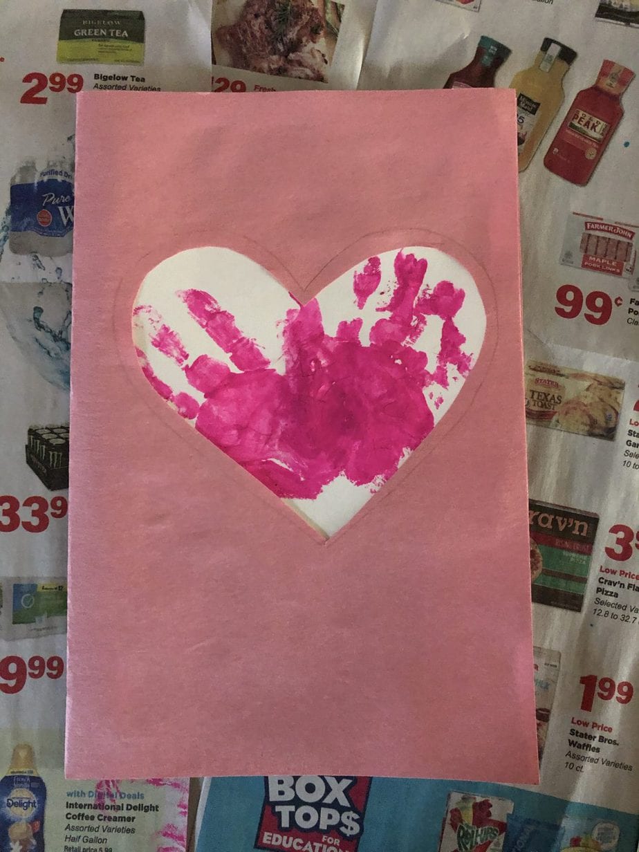 Simple DIY handprint heart card - All about Baby Blog