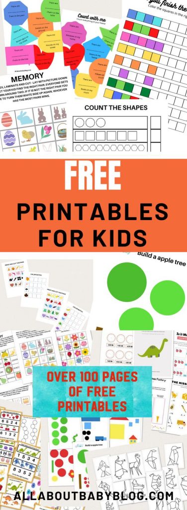 Free Printables for kids - All about Baby Blog