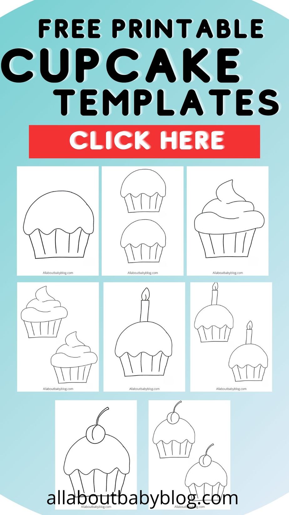 Free printable cupcake templates (PDF) - All about Baby Blog