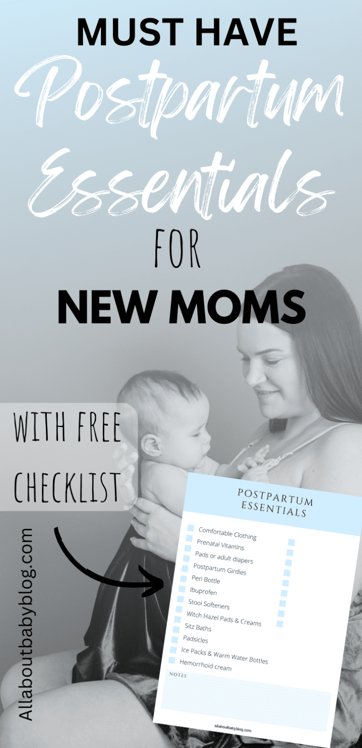 Postpartum essentials for mom (free checklist) - All about Baby Blog