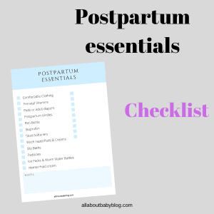 Postpartum essentials for mom (free checklist) - All about Baby Blog